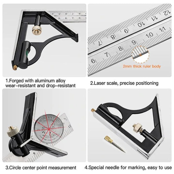 aldorian™-Multifunctional Combination of Movable Angle Ruler Set