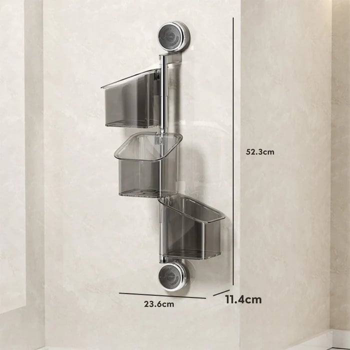 3 Tier Kitchen Suction Cup Rotating Organizer Shelf - Onion, Ginger And ...
