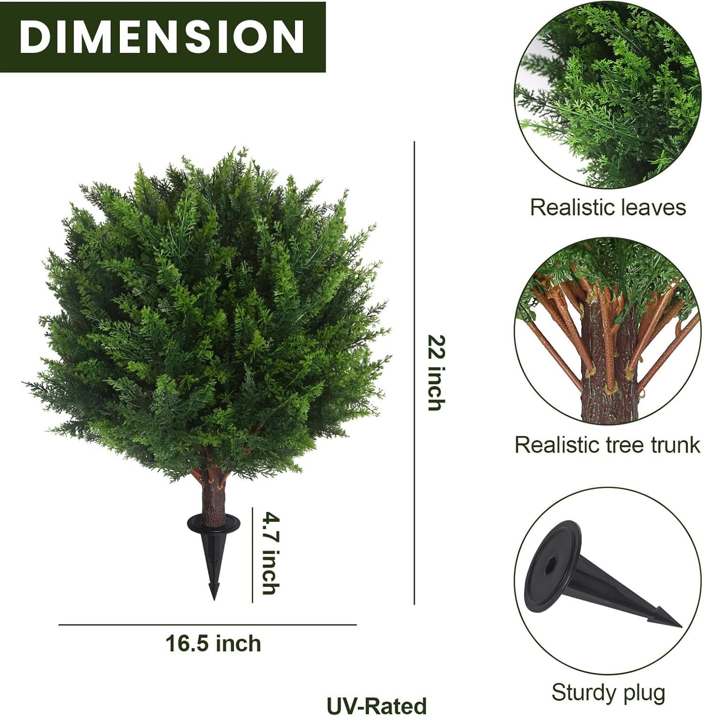 aldorian™-Spring Sales-UV Resistant Artificial Cedar Topiary Ball Tree